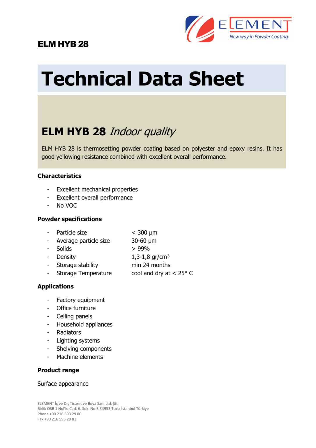 Technical Data Sheet (TDS) - VIETCERT